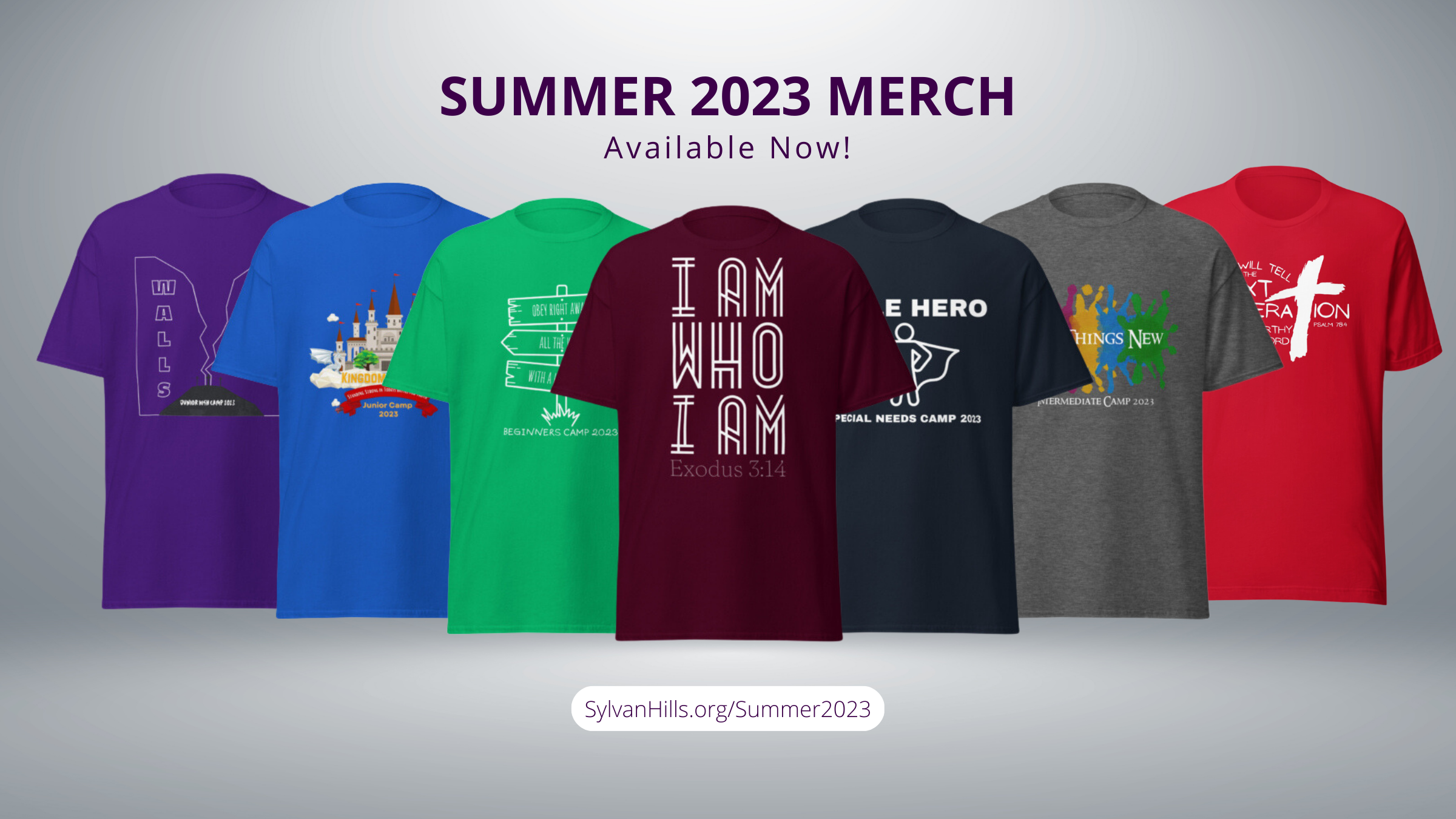 Available Now – Summer 2023 Merch! – Sylvan Hills Christian Service Camp